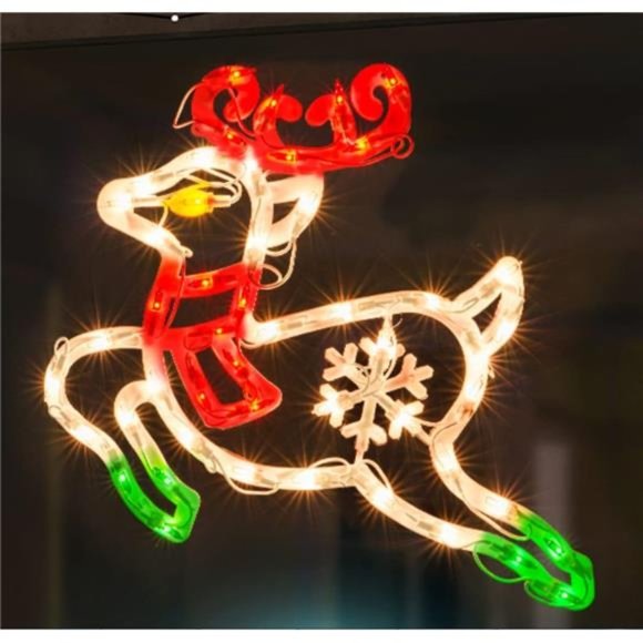 Holiday | Lighted Reindeer Christmas Window Silhouette Decoration ...